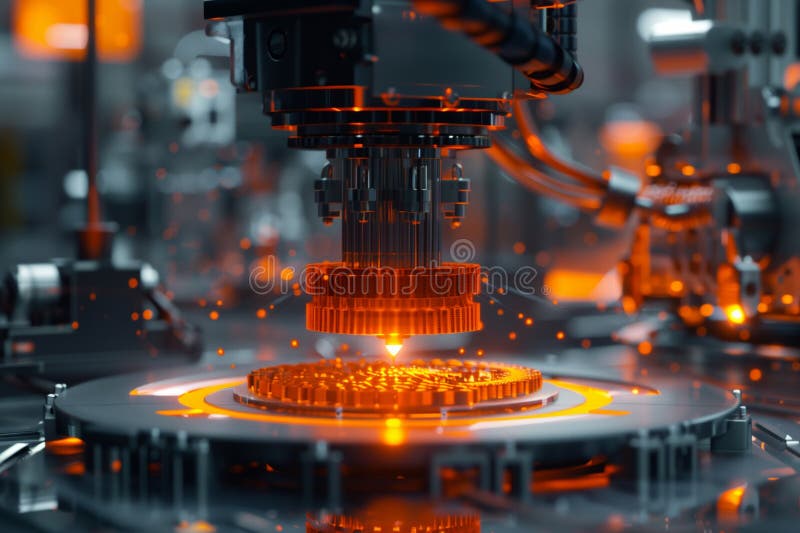 Process with 3D Printing Technology. Stock Illustration - Illustration ...