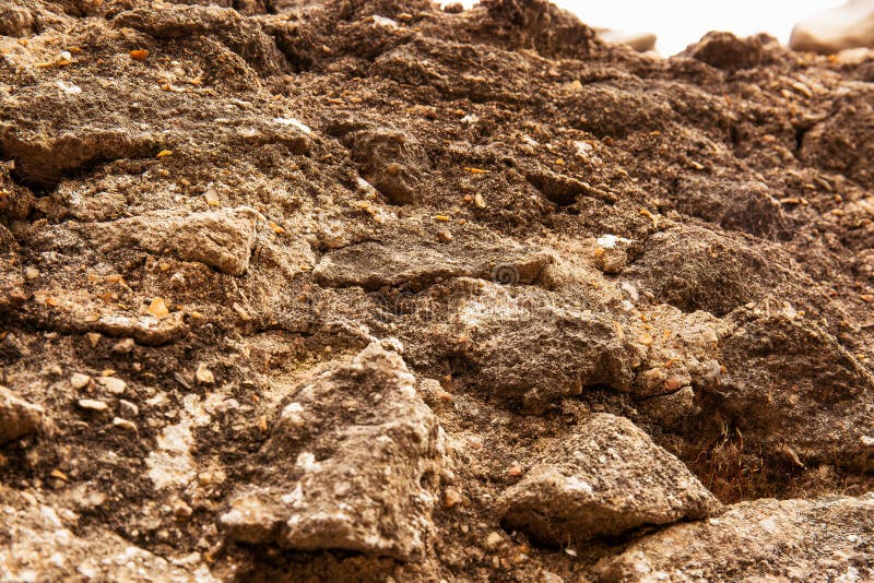 Selective Focus Aged Flint Stone Wall Ruins with Multi Colour Texture ...