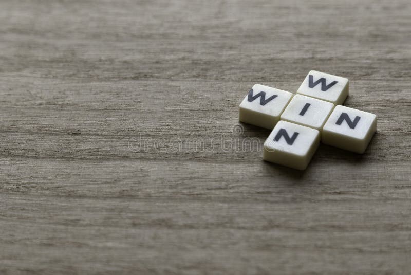Selective Focus of Alphabet of Words Win Win on Wooden Background with ...