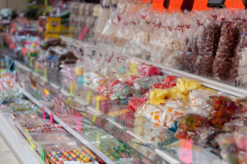 Selective Focus, Assorted Soft Sugar Jelly Sweet on Display Stock Image ...