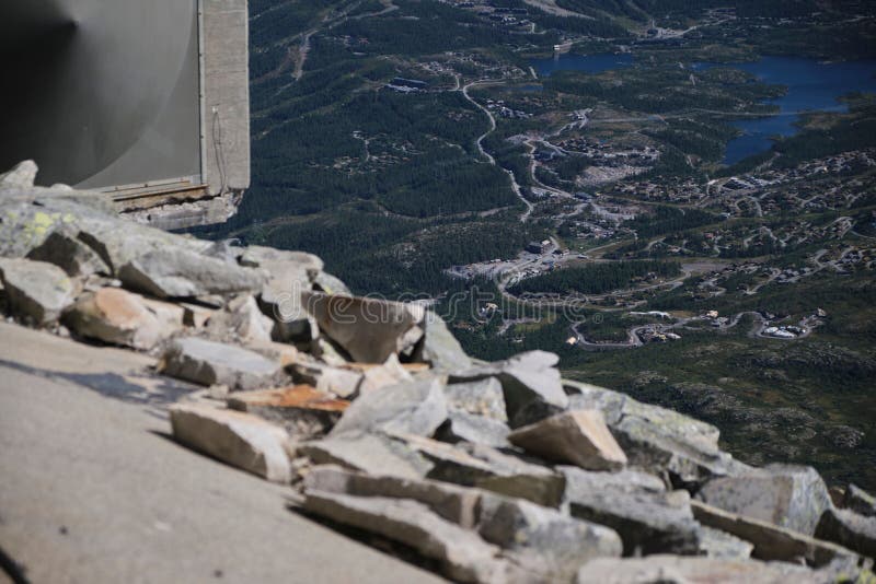 Selective Focus on a Beautiful Valley with Roads and Buildings with ...