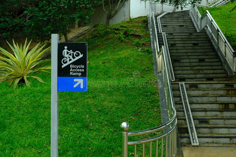 Bicycle access ramp stock image. Image of building, care - 260968031