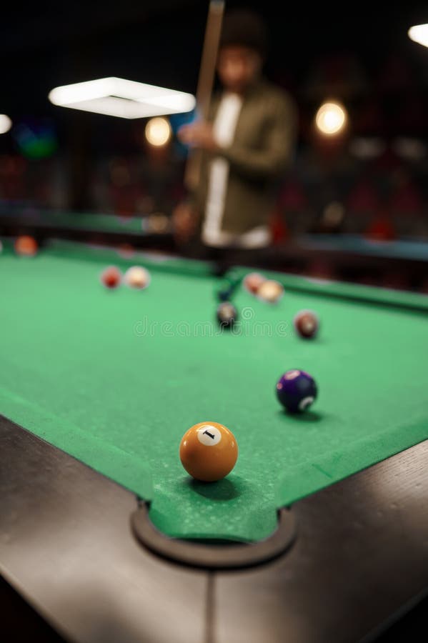Selective Focus on Billiards Ball Front of Pocket Stock Image - Image ...