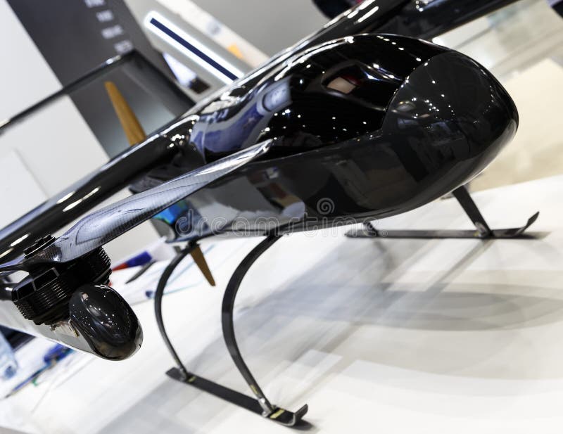 Selective Focus on Black Drone Standing on Table Stock Photo - Image of ...