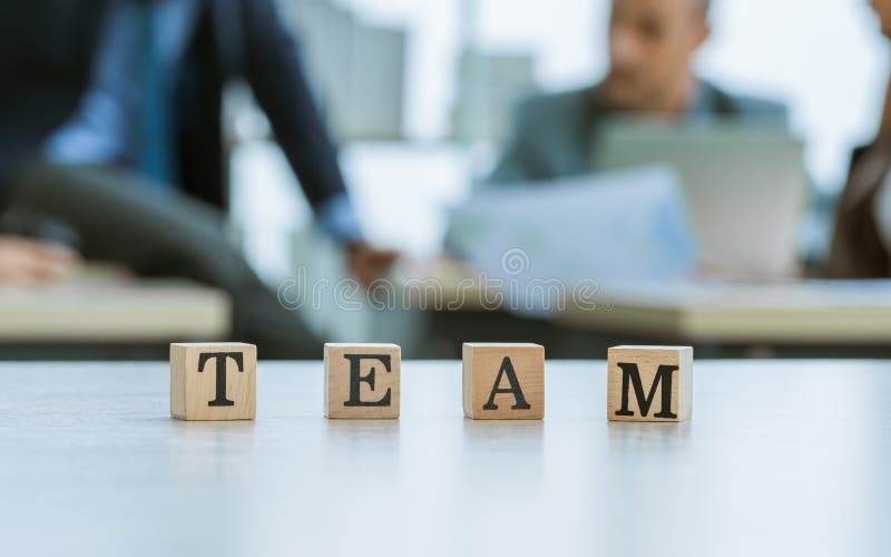 Selective Focus on Block Letters of TEAM To Present or Show about ...