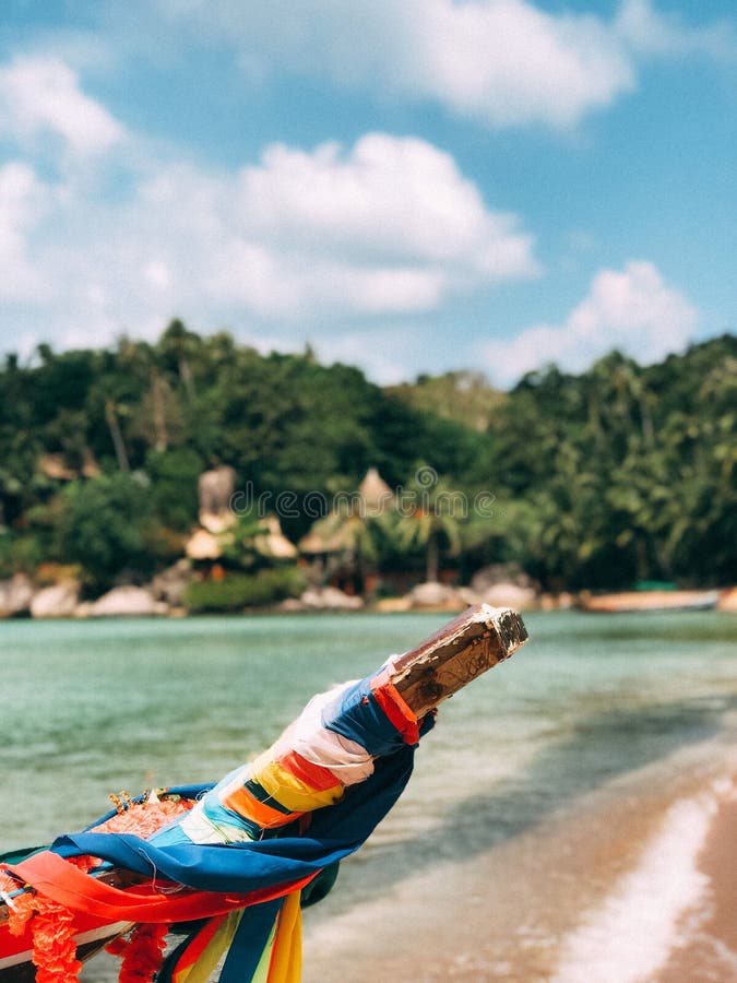 Selective Focus of a Boat Edge in Koh Tao, Thailand Stock Photo - Image ...