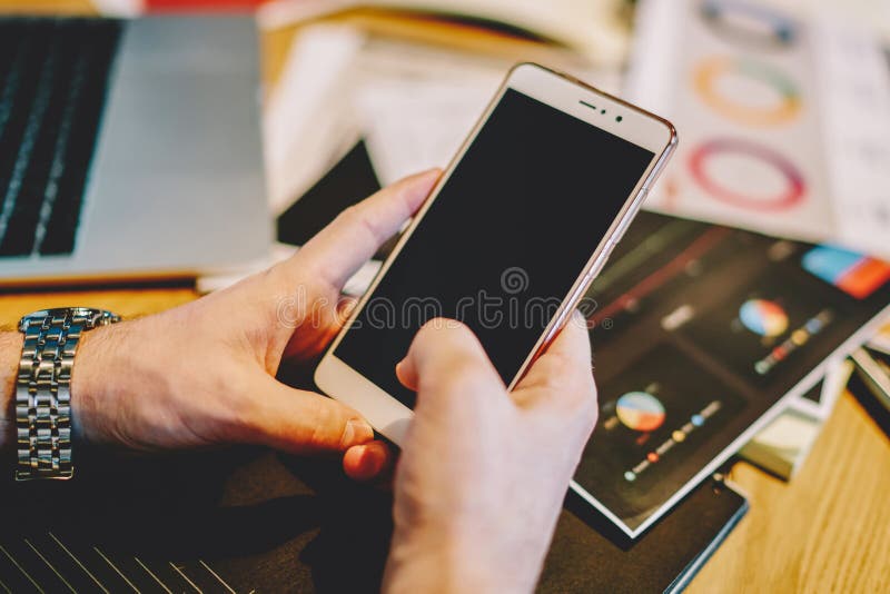 Selective Focus on Cellular with Mock Up Area Stock Image - Image of ...