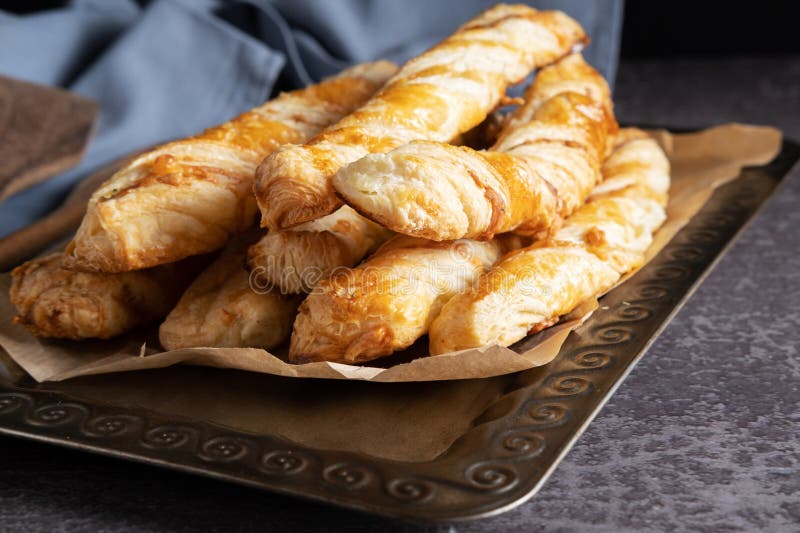 Selective Focus on Cheese Sticks from Puff Pastry Stock Photo - Image ...