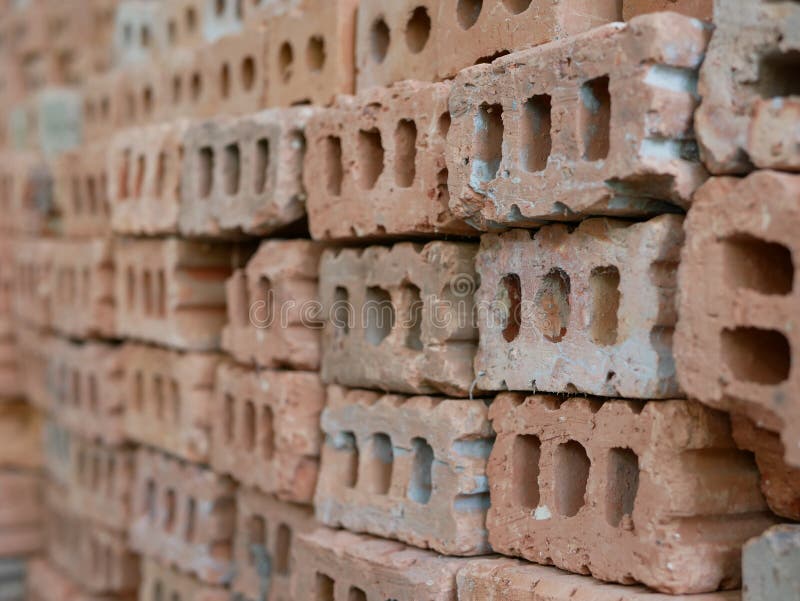 Clay Bricks Used in House Construction Stock Photo - Image of durable ...