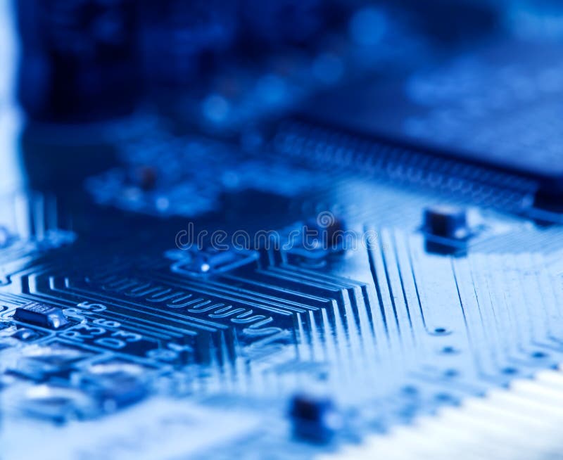 Selective Focus of Close Up Computer Electronic Circuit Board Stock ...