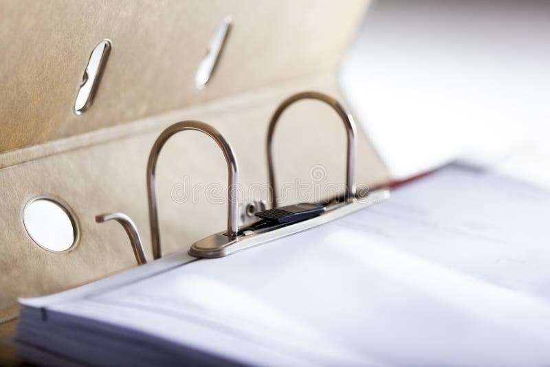 Closed archive ring binder stock image. Image of desk - 182563431