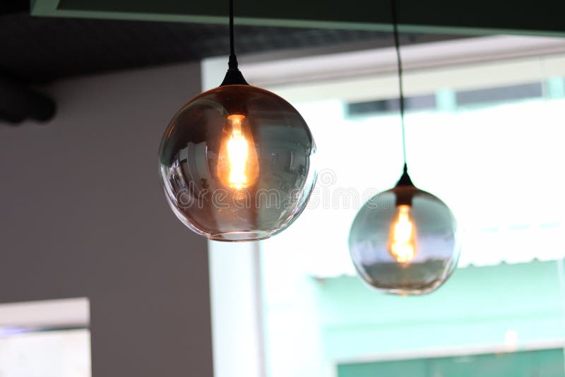 Selective Focus Closeup Shot of Modern Round Light Lamps Stock Image ...