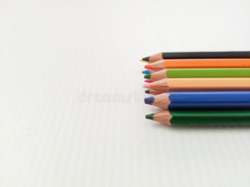 Selective Focus of Colourful Colour Pencils Isolated on White ...