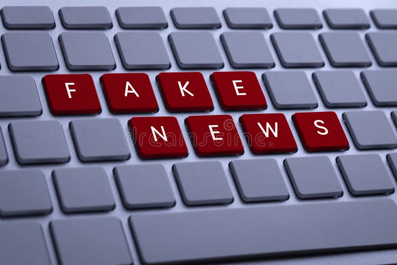 Selective Focus of Computer Keyboard with Red Key Written with Fake ...