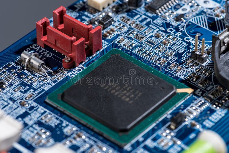 Computer Motherboard Chip and Other Details Stock Image - Image of ...