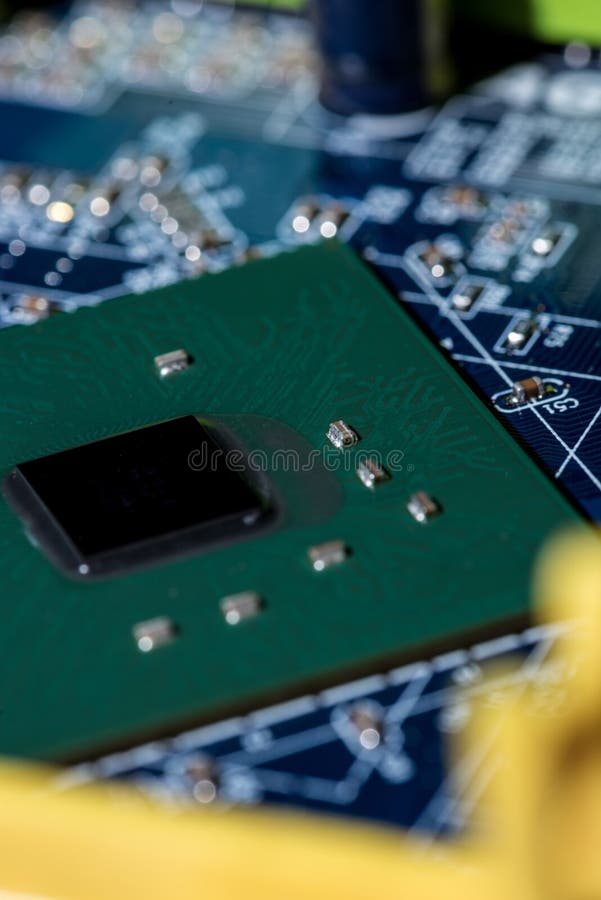 Computer Motherboard Chip and Other Details Stock Image - Image of ...