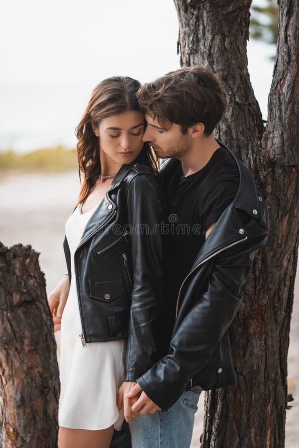 Selective Focus of Couple in Leather Stock Photo - Image of ...