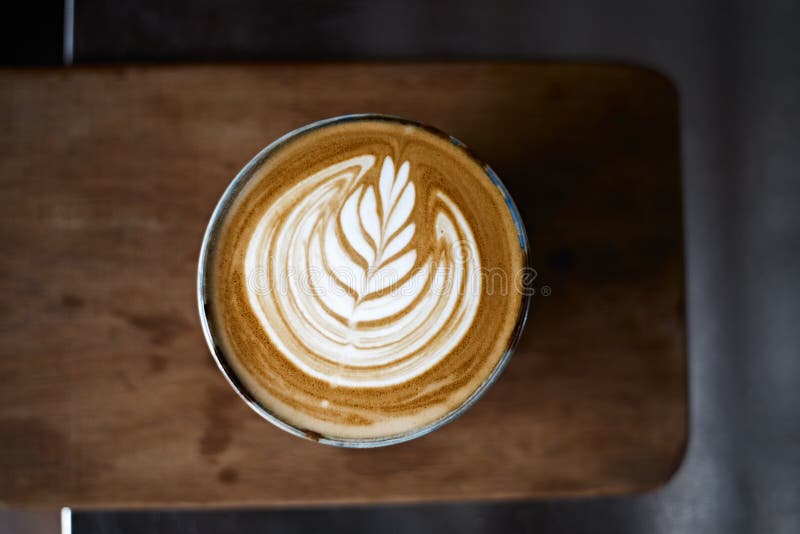 Selective Focus Cup of Hot Latte Art Coffee Stock Image - Image of ...