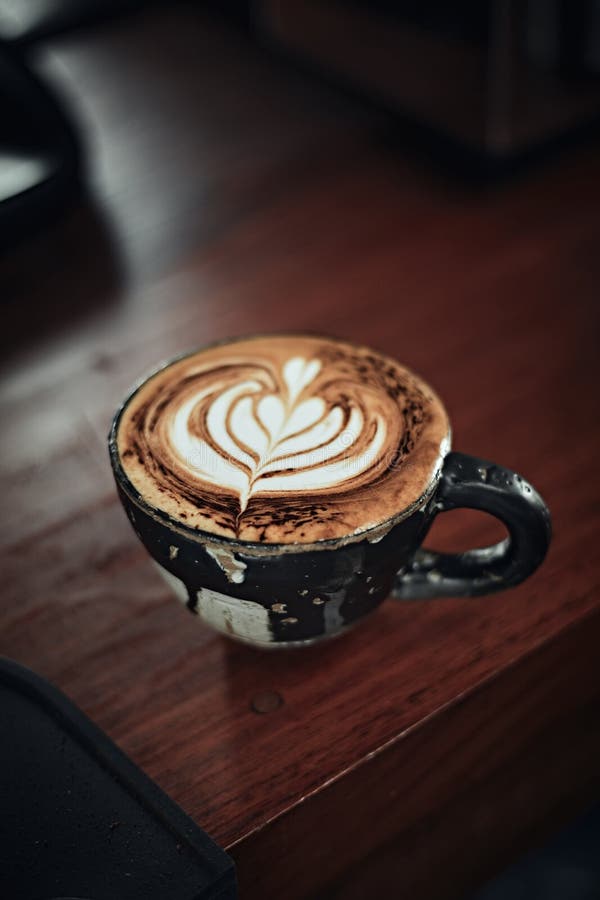 Selective Focus Cup of Hot Latte Art Coffee Stock Image - Image of ...
