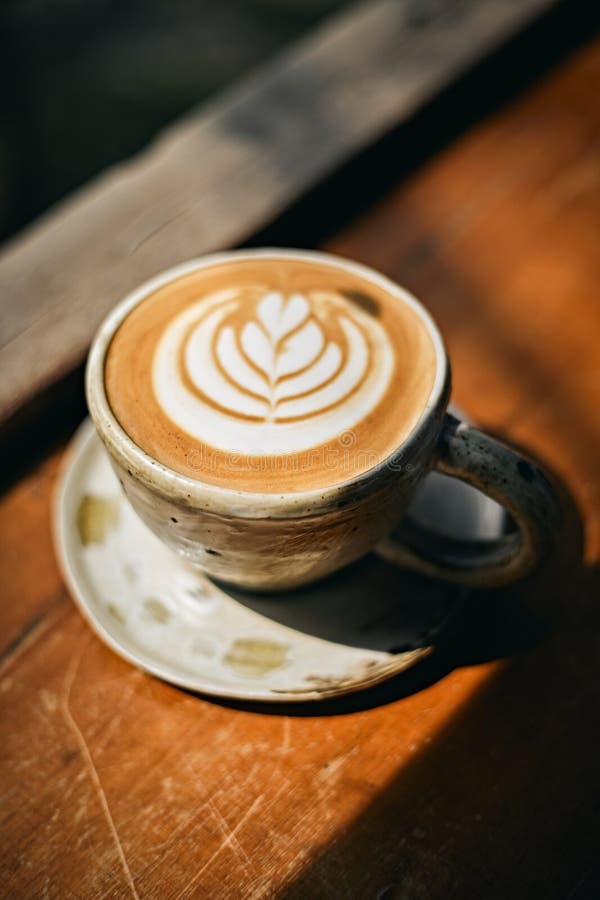 Selective Focus Cup of Hot Latte Art Coffee Stock Image - Image of ...