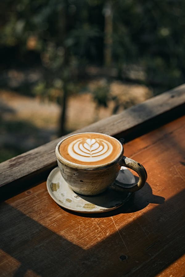 Selective Focus Cup of Hot Latte Art Coffee Stock Image - Image of ...