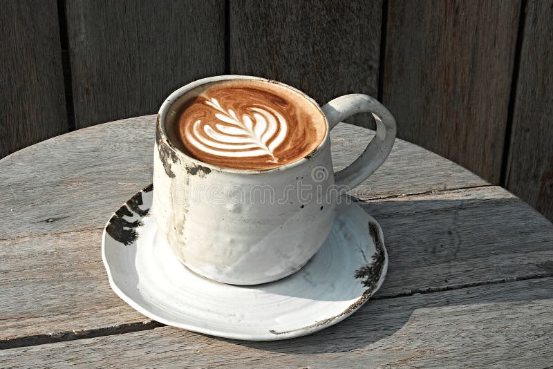 Selective Focus Cup of Hot Latte Art Coffee Stock Image - Image of ...