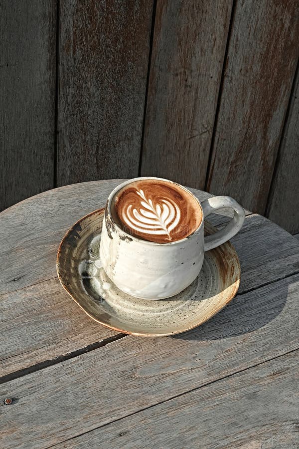 Selective Focus Cup of Hot Latte Art Coffee Stock Image - Image of ...