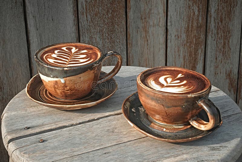 Selective Focus Cup of Hot Latte Art Coffee Stock Image - Image of ...