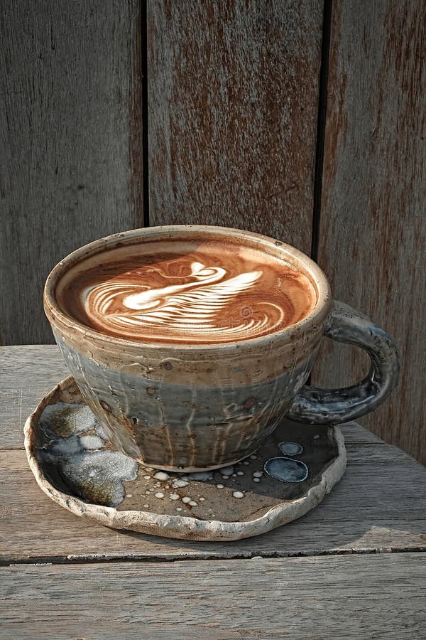 Selective Focus Cup of Hot Latte Art Coffee Stock Image - Image of ...