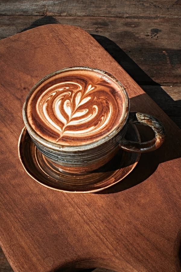 Selective Focus Cup of Hot Latte Art Coffee Stock Image - Image of ...
