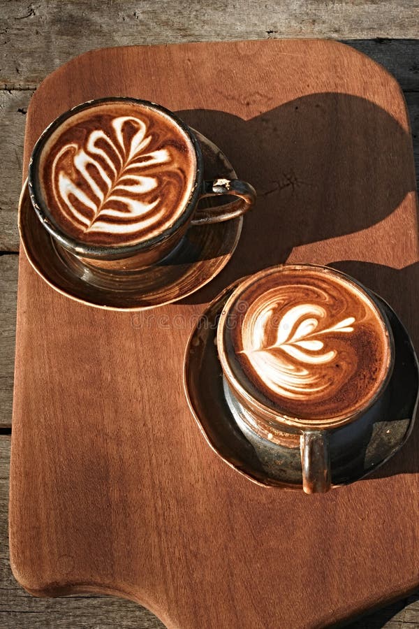 Selective Focus Cup of Hot Latte Art Coffee Stock Image - Image of ...