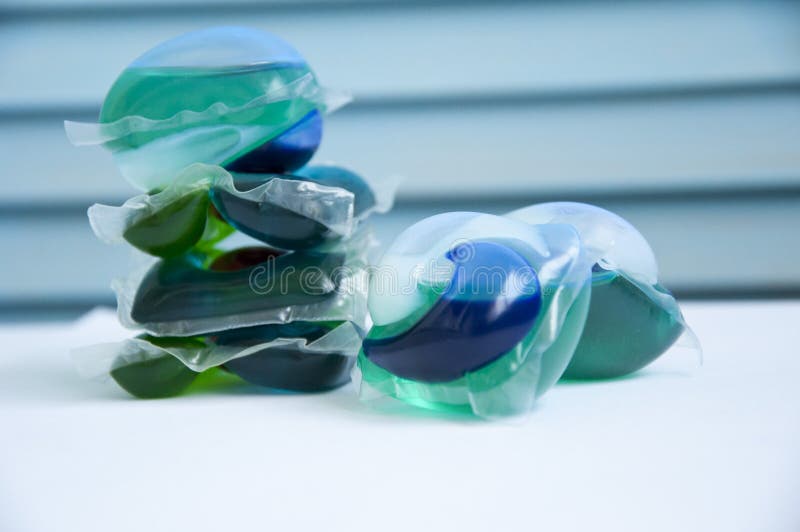 Selective Focus of Detergent Pods. Minimalism of Detergent Stock Photo ...