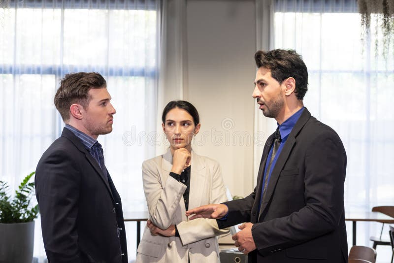 Selective Focus at Face. Group of Multi Ethnic Business People Using ...