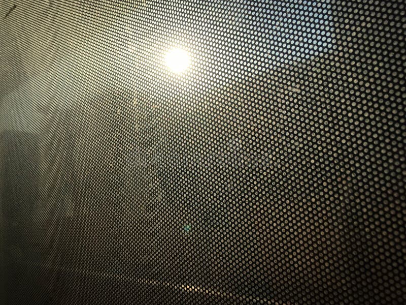 Selective Focus of Film Pattern on the Bus Glass with Sunlight Stock ...