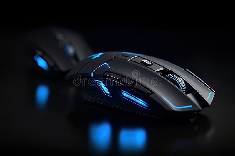 Selective Focus Front Professional Wireless Game Mouse Dark Blue ...