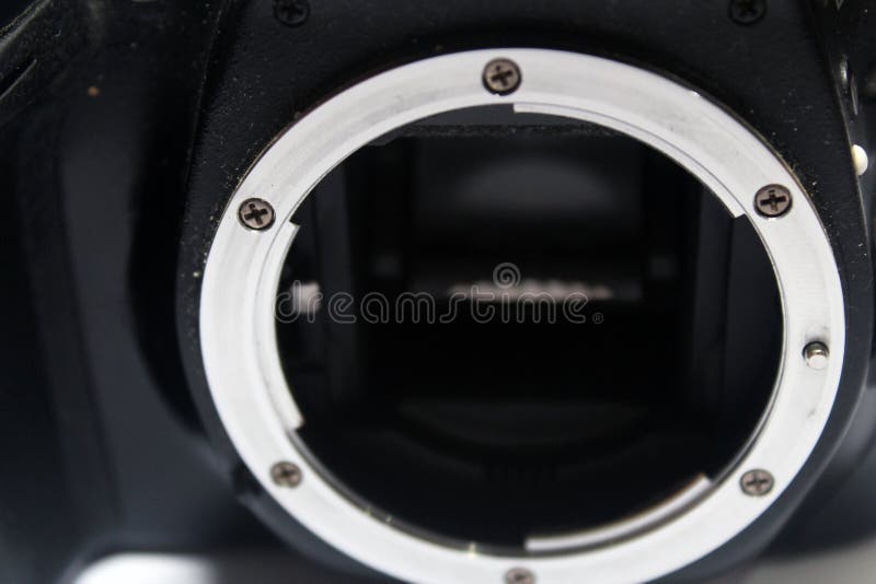 Dslr Digital Camera without Body Cap Showing the Mirror and Camera ...