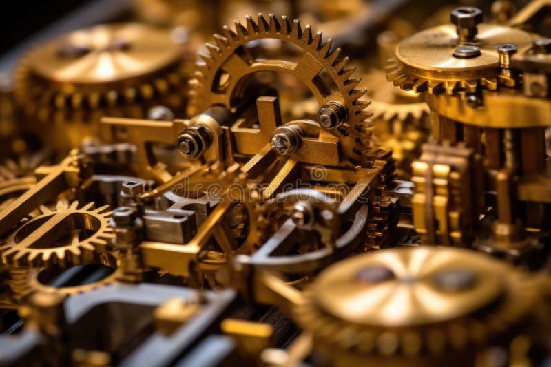 Selective Focus on Gears in a Complex Machine Stock Image - Image of ...