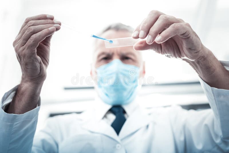 Selective Focus of Glass with a Test Sample on it Stock Photo - Image ...