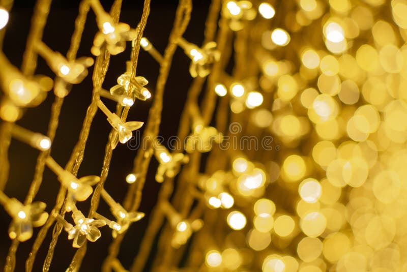 Selective Focus on Group of Led Lights Decoration in Celebration Event ...