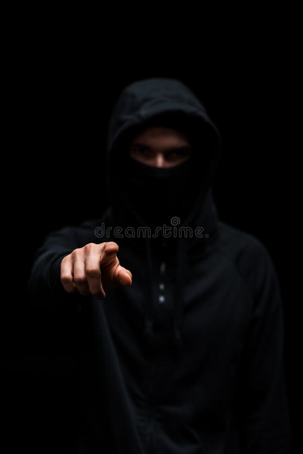 Selective Focus of Hacker in Hood Stock Image - Image of crime, hacker ...