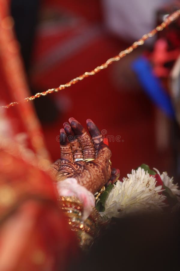 Indian Wedding Bride and Groom Hast Melap Stock Photo - Image of ...