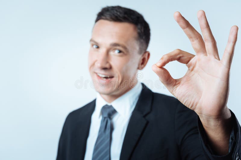Selective Focus of a Hand Showing OK Gesture Stock Photo - Image of ...