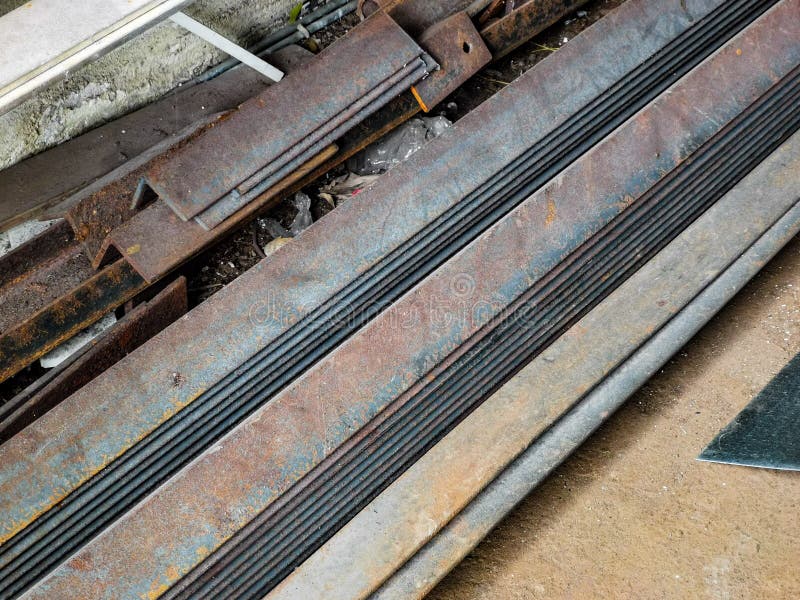 Selective Focus Image with Noise Effect Rusty Mild Steel Angle Bars on ...