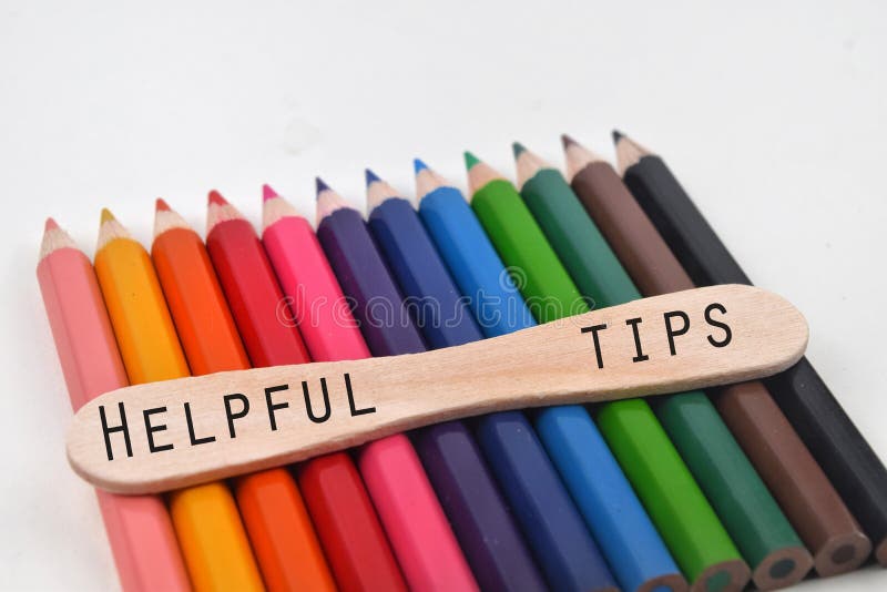 Selective Focus Image of Pencil Color with HELPFUL TIPS Wording ...