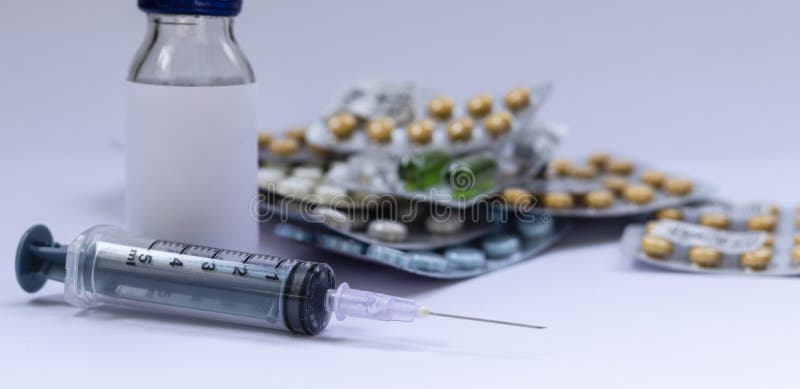 Medical Science and Injection Stock Image - Image of background, bottle ...