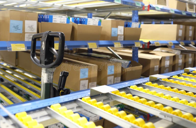 Selective Focus Inside a Logistics and Distribution Center Stock Photo ...