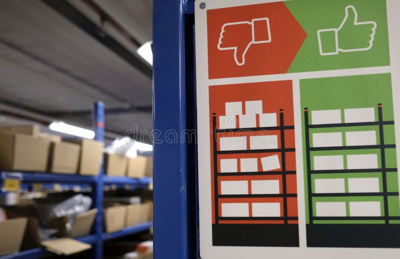 Selective Focus Inside a Warehouse and Distribution Center Stock Photo ...