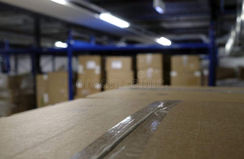 Selective Focus Inside a Logistics and Distribution Center Stock Photo ...
