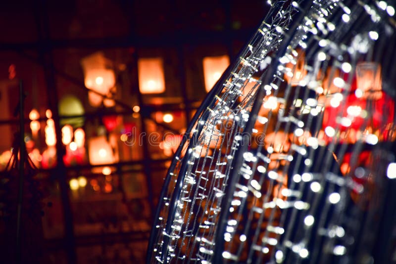 Selective Focus Light Bulbs Bokeh Background Effect Filter Stock Photos ...