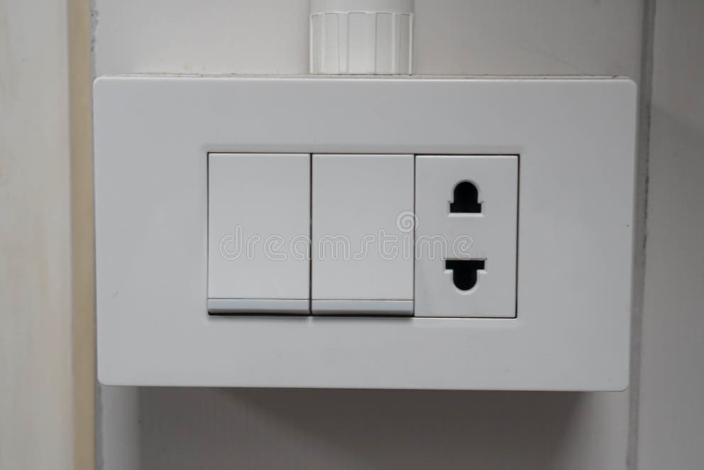 Light Switch Button Panel at the House Wall for Lighting Stock Image ...